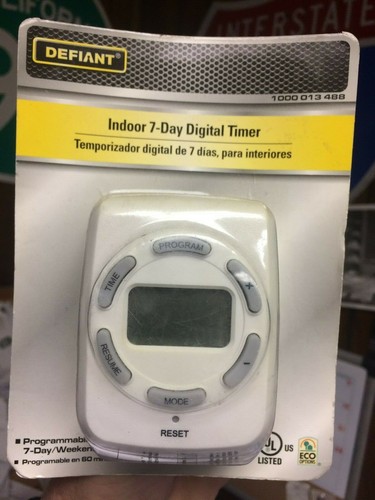 DEFIANT PROGRAMABLE DIGITAL 7 DAY INDOOR TIMER | eBay
