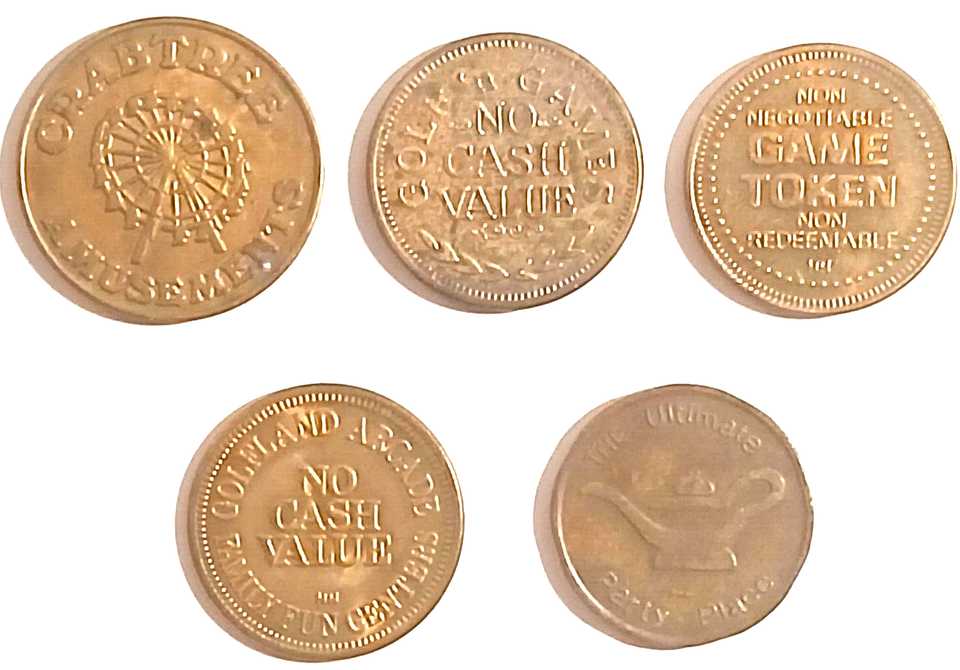 Vintage Arcade Token Lot Of 5 Aladdin's Castle Golf N Games Golfland ...