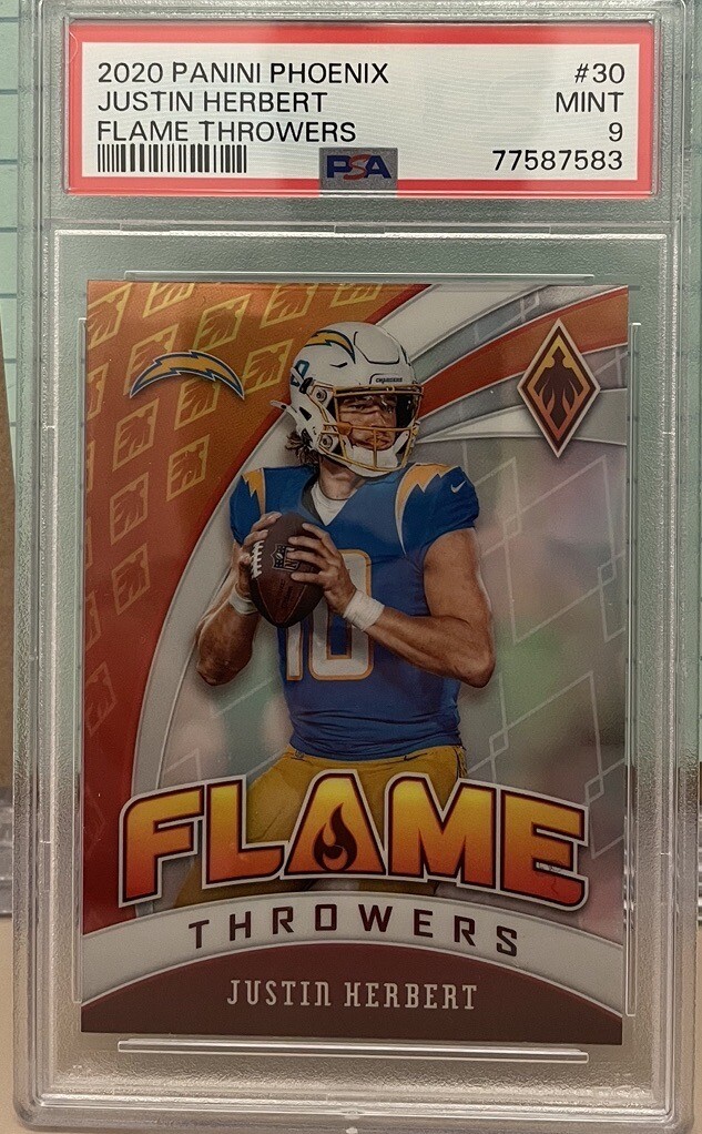 2020 PANINI PHOENIX JUSTIN HERBERT FLAME THROWERS PSA 9 | eBay