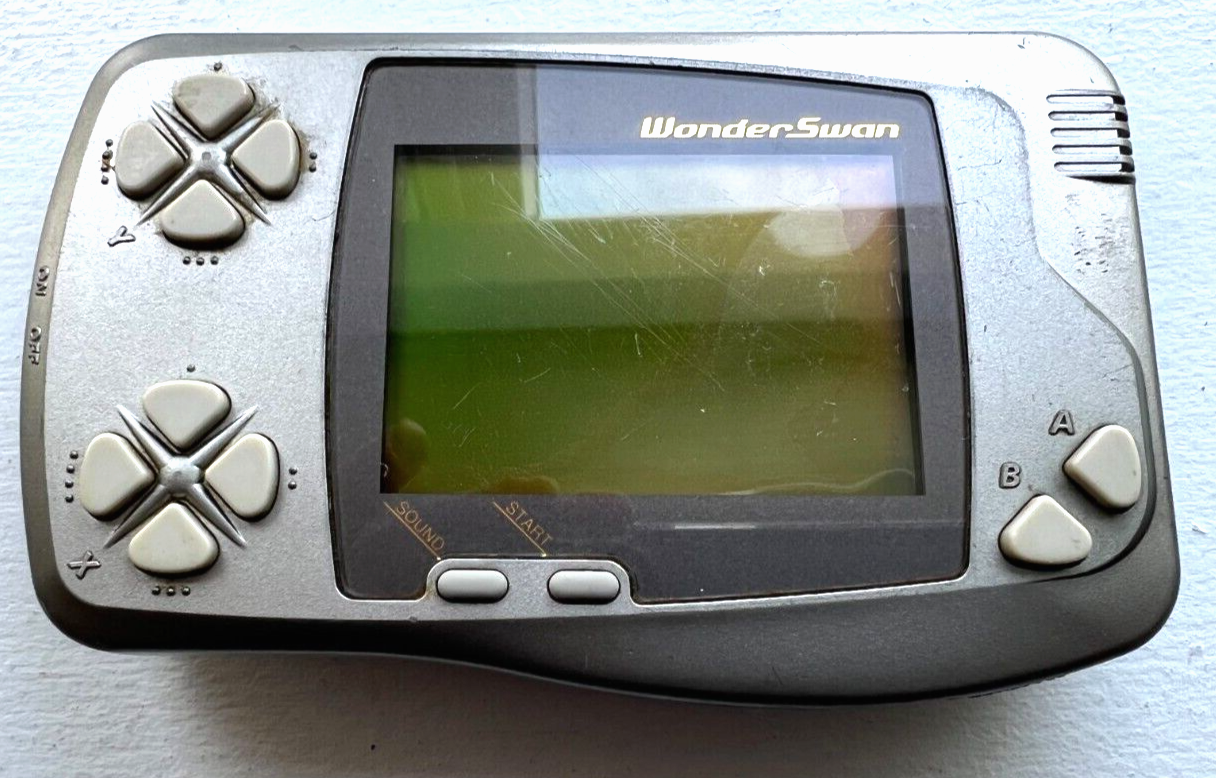 Bandai WonderSwan Metallic Silver Handheld System Japan For Parts or ...