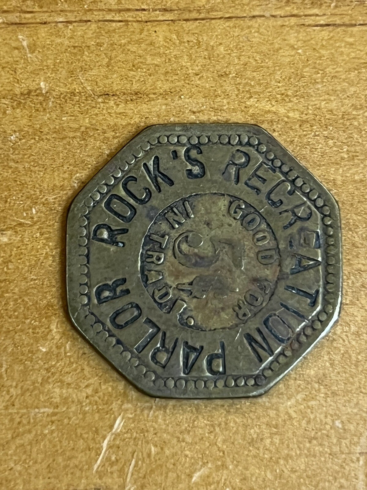 Rocks Recreational Parlor Indiana Coin Token Good For 5 Cent Trade | eBay