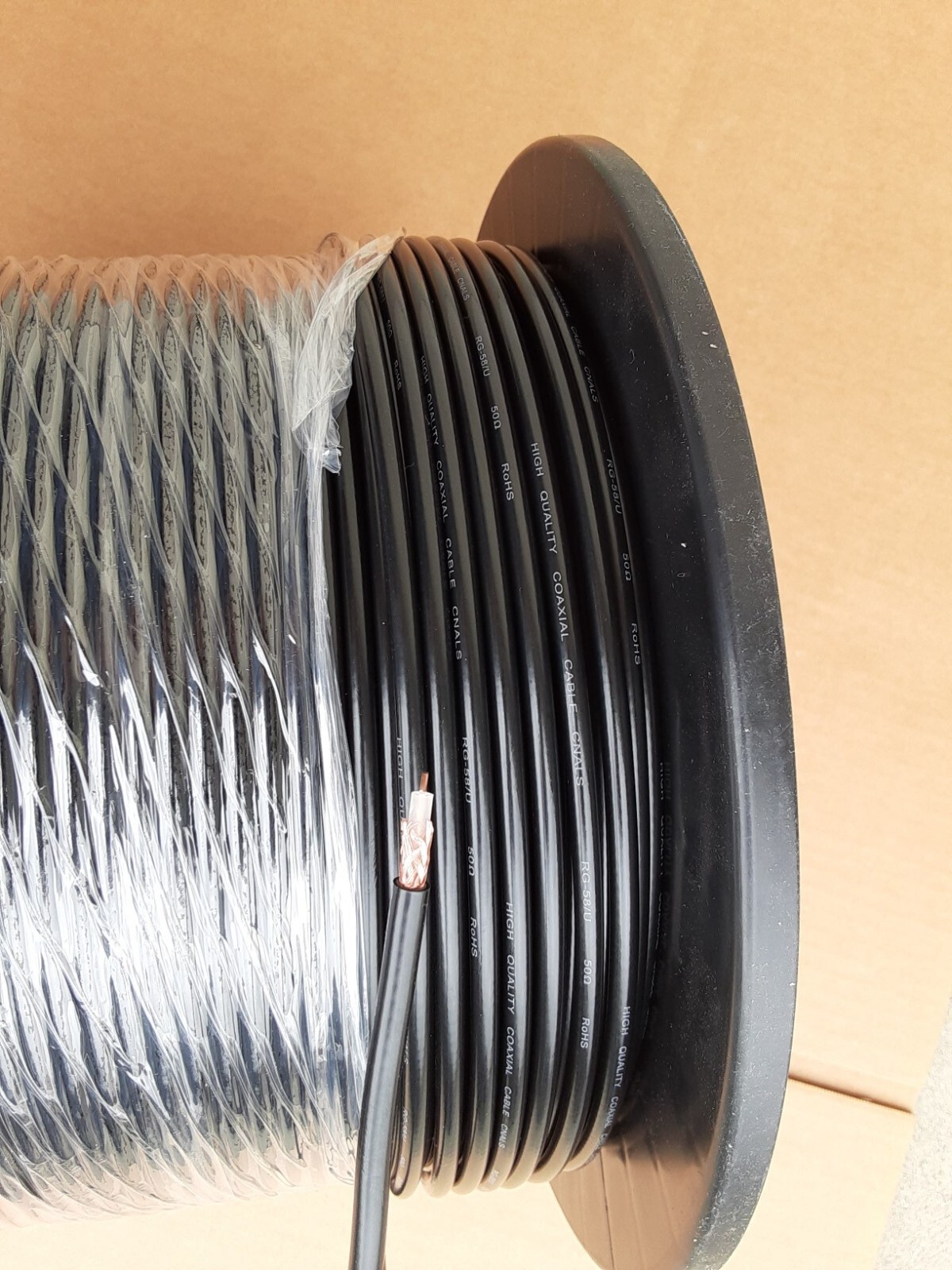 1000 FT Spool of RG-58/U Solid Wire 50 Ohm Coaxial Cable | eBay