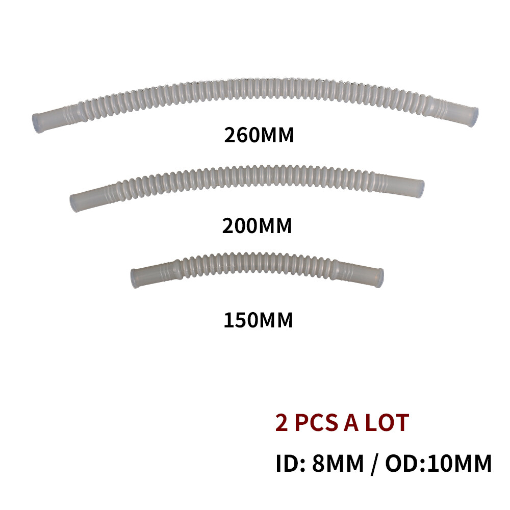 2PCS 200/260mm 8mm/10mm Corrugated PTFE Flexible Fuel Pump Hose Line ...