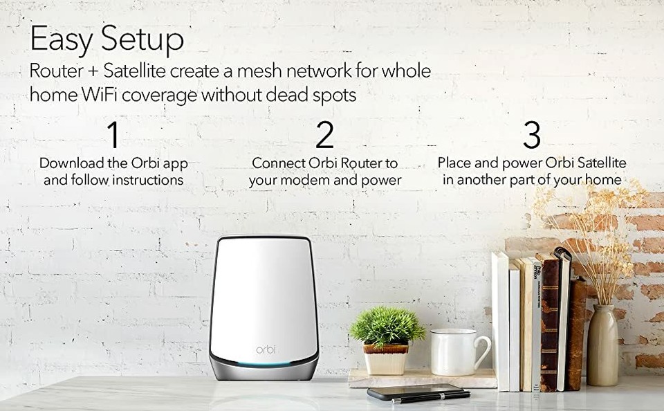 Netgear Orbi RBS850 Satellite AX6000 WiFi 6 Add-on Mesh Extender 850 ...