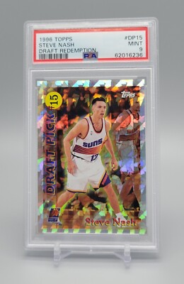 1996 Topps Draft Redemption Steve Nash ROOKIE RC #DP 15 SP PSA 9 Suns ...