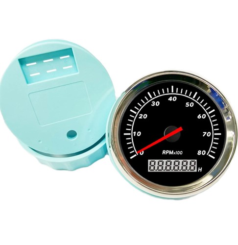 85mm Boat RPM Tachometer Gauge 8000RPM with Red LCD Backlight for ...