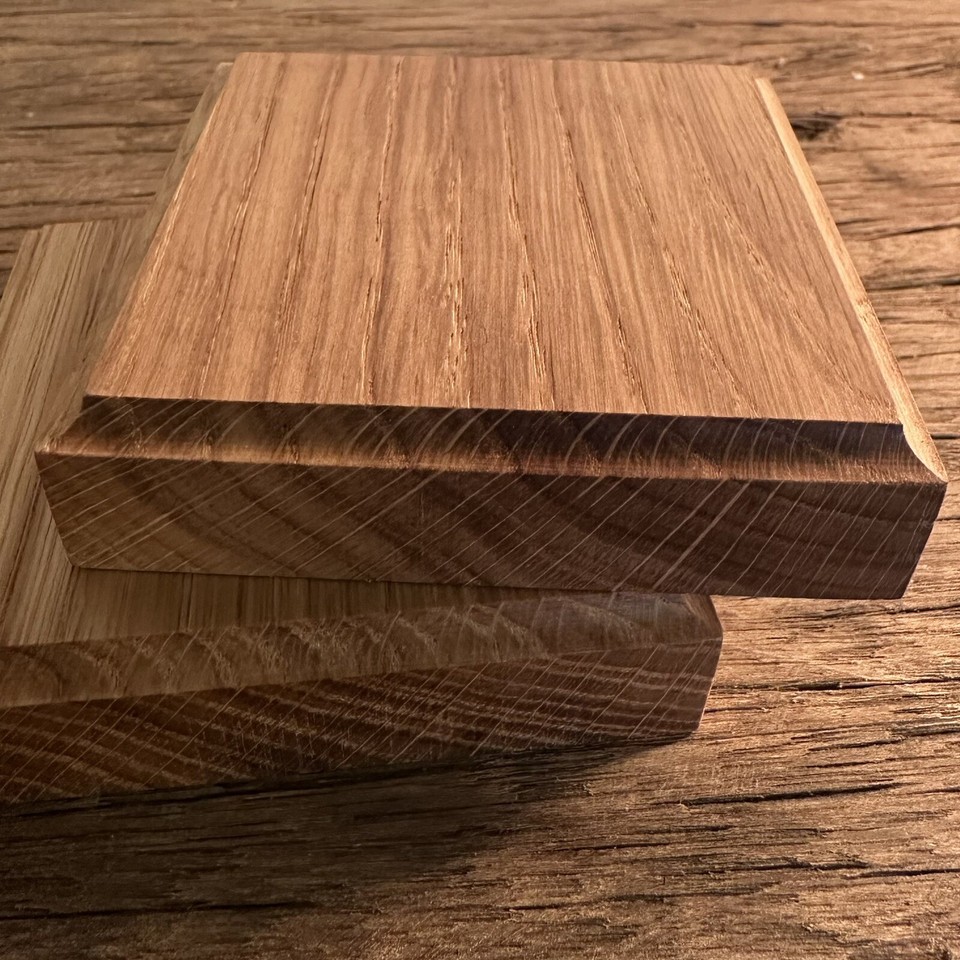 Solid Oak Square Plaque Sign Blank Wooden Decoration Plinth Craft Stand ...