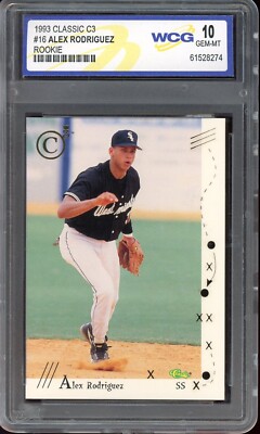 1993 Classic C3 Gold Crown Cut Lasercut #16 Alex Rodriguez WCG 10 | eBay