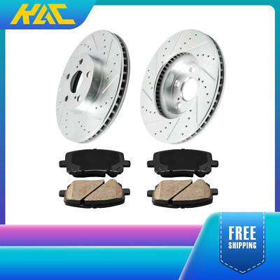 Front Drilled Disc Rotors + Brake Pads for 2004-2012 Chevy Pontiac ...