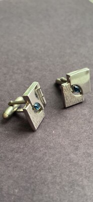 Vintage swank cufflinks With Blue Stones | eBay