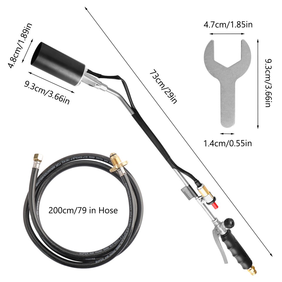 Portable Propane Torch Weed Burner Ice Snow Melter Outdoor Flame ...