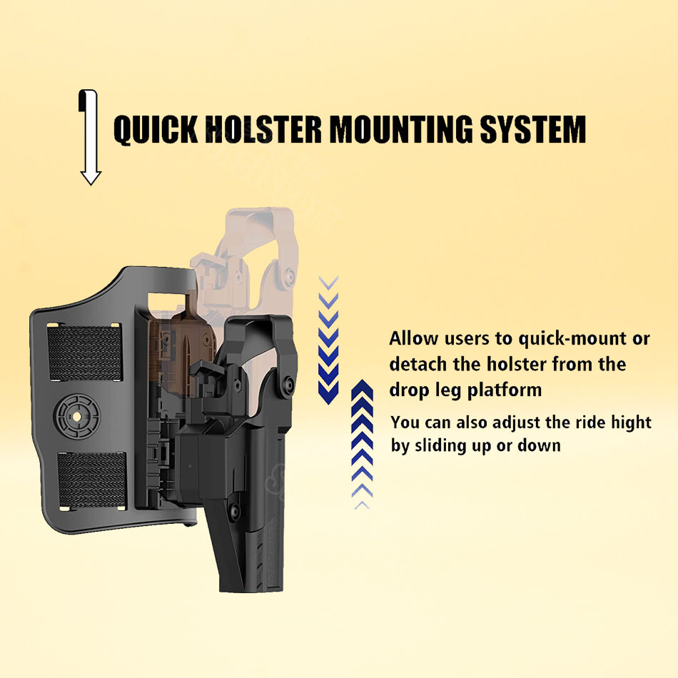 Police Drop Leg Duty Holster Fit Glock 17 19 44 45 23 22 31 G17 gen 5 1 ...