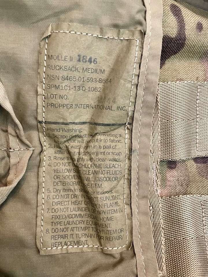 USGI MOLLE II Medium Rucksack Complete Assembly OCP OEF Multicam ...