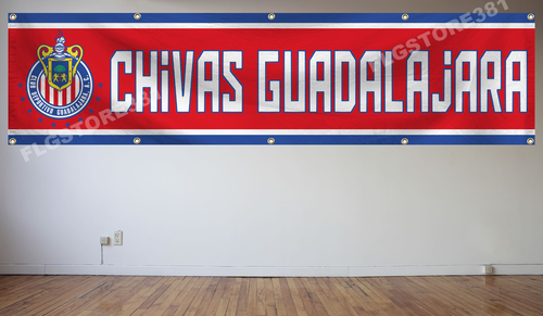 Chivas De Guadalajara Flag Banner 2X8ft Mexico Futbol Soccer Bandera ...