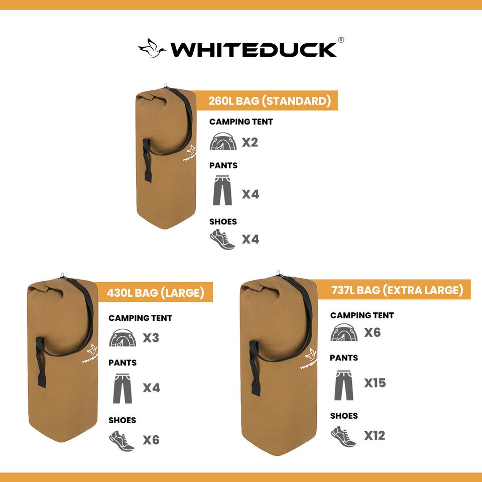 WHITEDUCK Hoplite Top Load Bag - Waterproof & Durable Travel Canvas ...