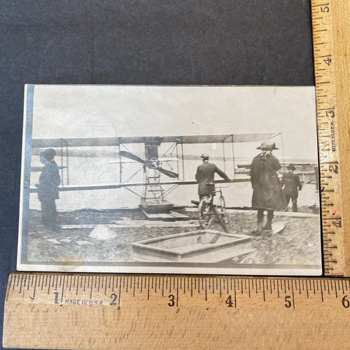 Vintage 1918 RPPC Postcard Flying Boat early biplane airplane CYKO Lake ...