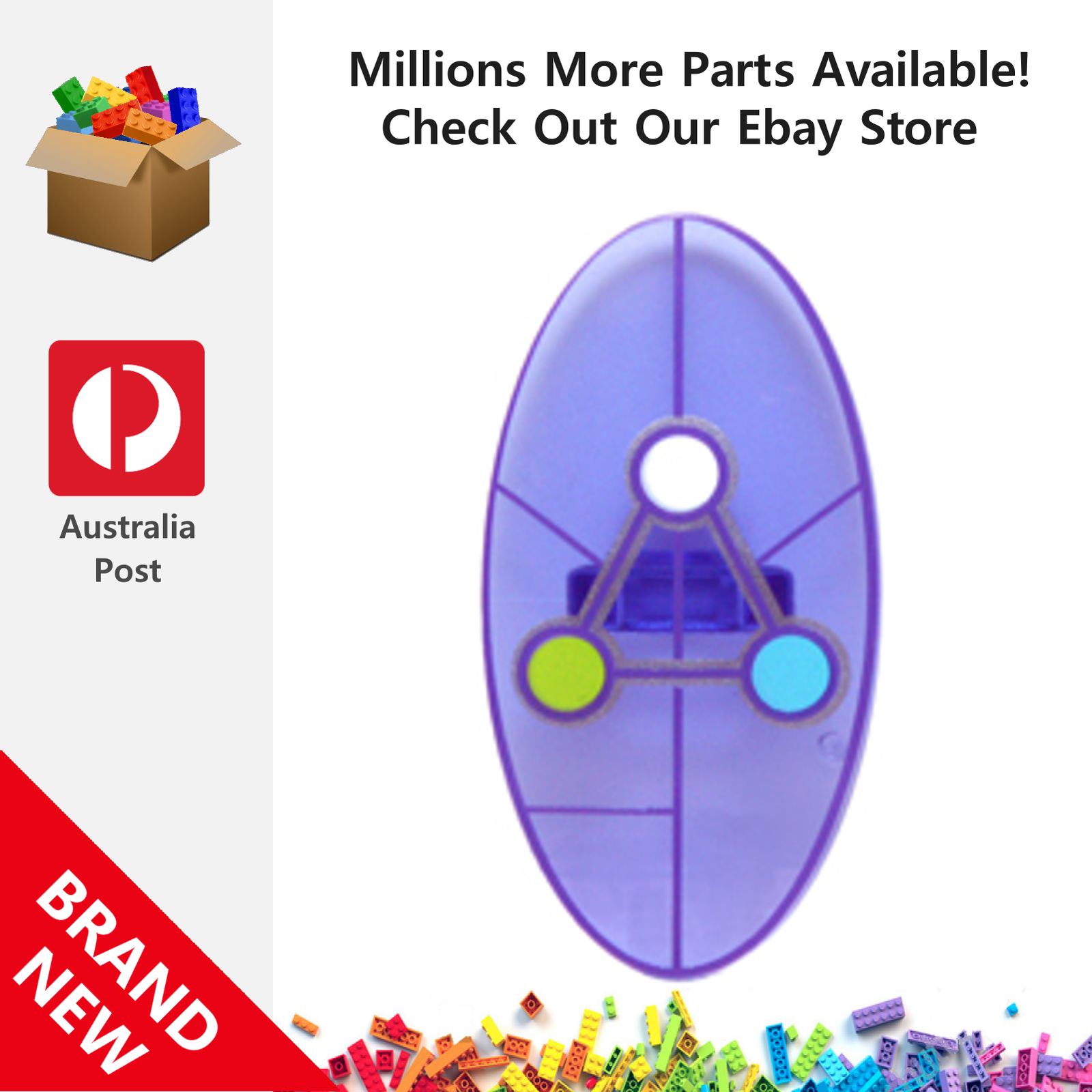 Genuine LEGO™ Transparent Purple Minifigure Shield Elliptical with ...