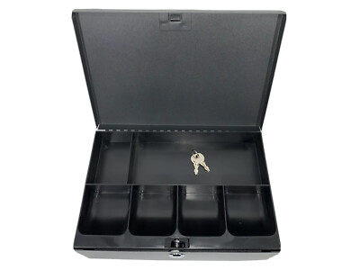 BARSKA 12-Inch Cash Box and 6 Compartment Tray with Key Lock | eBay