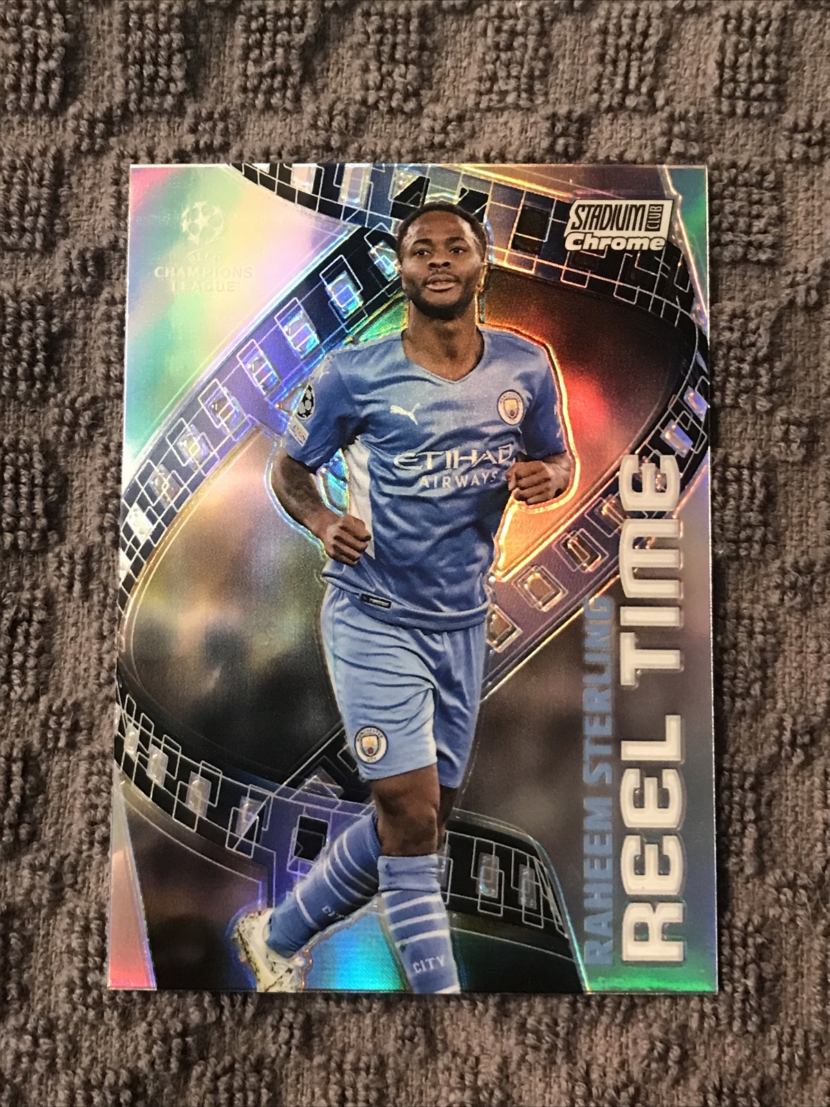 2021-22 Topps Stadium Club Chrome Raheem Sterling Reel Time Card #RT-RS ...