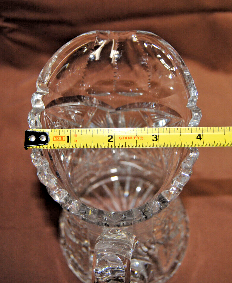 American Brilliant Sawtooth Edge Pitcher Heavy Thick Cut Crystal ...