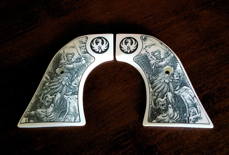 Ivory Ruger Vaquero Blackhawk Grips XR3-RED Frame Archangel Michael ...