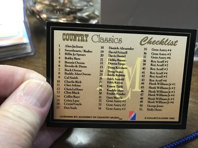 1992 Collect-A-Card Country Classics Checklist #100 | eBay