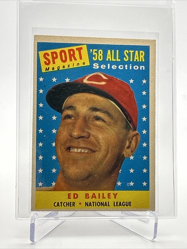 1958 Topps Ed Bailey Baseball Card #490 EX-MT Quality FREE SHIPPING | eBay