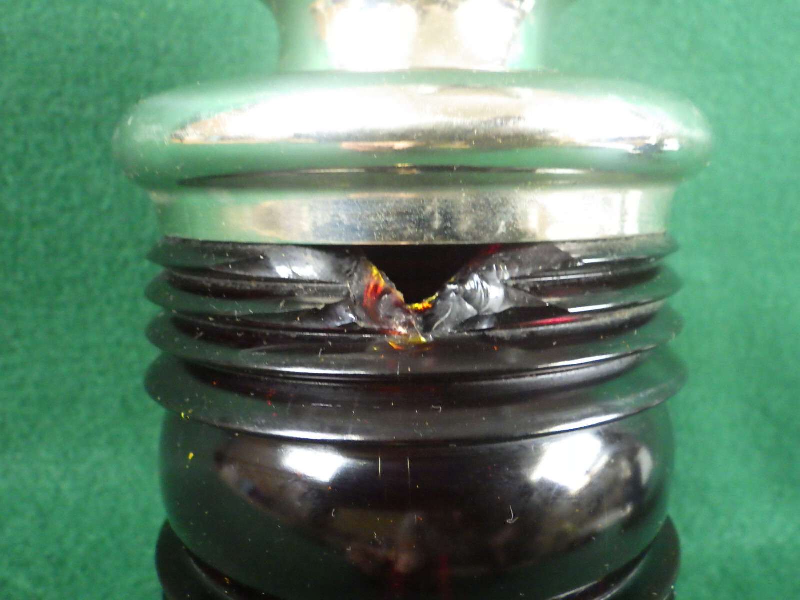 Pair Vintage Marine Navigation lights Chrome, Red+Blue Glass Lenses ...