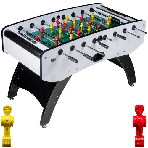 Fußball Tischkicker Profi Weiß Schwarz grünes Spielfeld Figuren Gelb ...