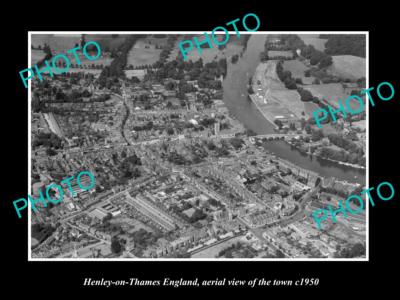 OLD LARGE HISTORIC PHOTO OF HENLEY ON THAMES ENGLAND AERIAL VIEW OF ...