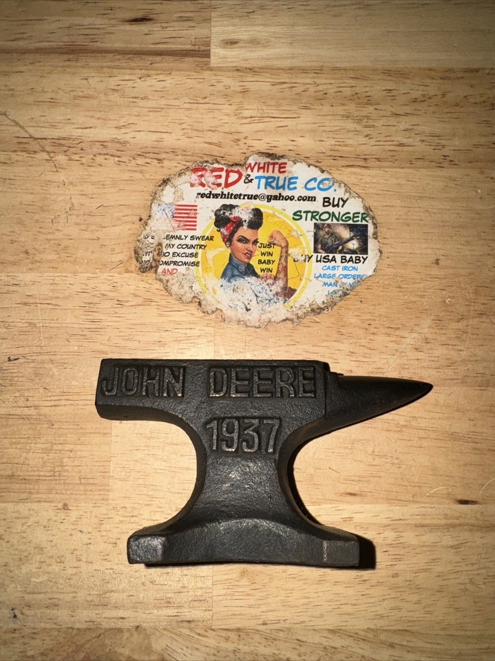 John Deere Cast Iron Anvil Tractor Collector Combine Farm Toy Patina ...