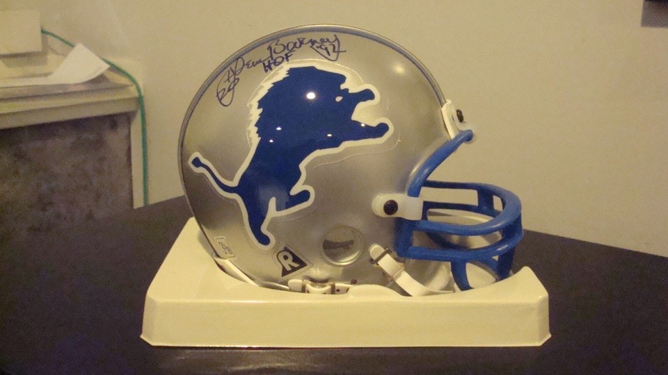 LEM BARNEY AUTOGRAPHED MINI HELMET SIGNED DETROIT LIONS HOF 92 | eBay