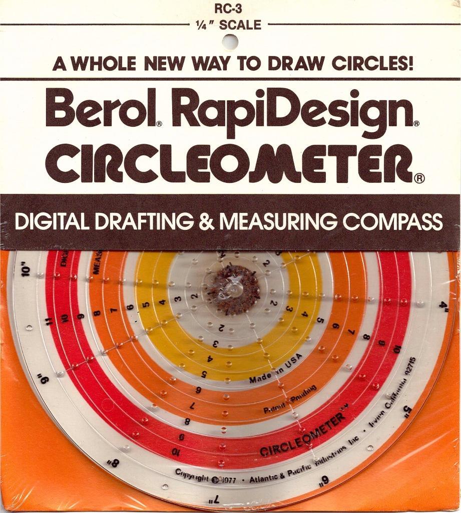Berol Rapidesign Circleometer - Drafting Measuring Compass - 1/4" Scale ...