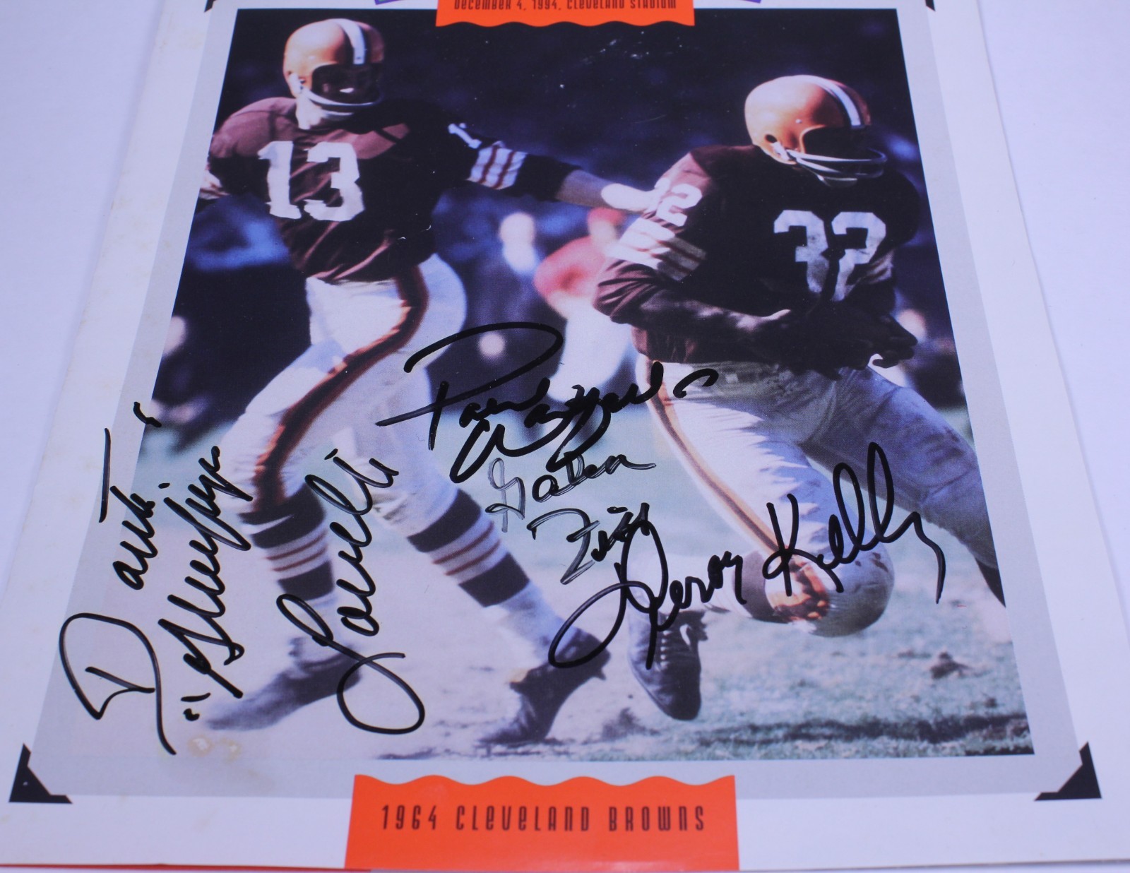 1964 NFL Champ Day Cleveland Browns 12/94 Autographed Leroy Kelly Dante ...