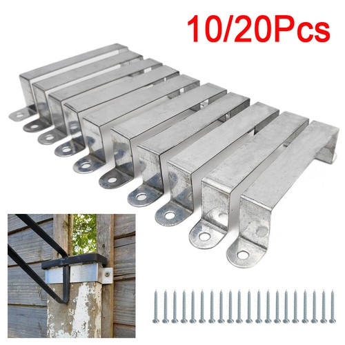 10/20 Fence Panel Post Security Brackets w/ Screws Galvanised Steel ...