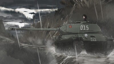 Anime rain girls und panzer war tank military vehicle Playmat Gaming ...