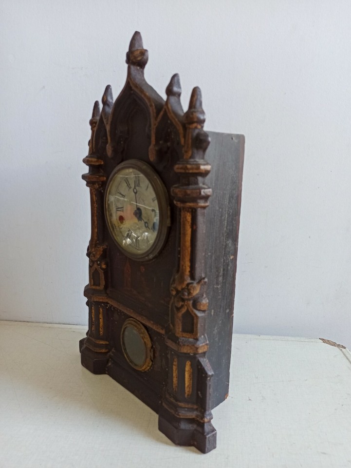 VERY RARE VICTORIAN DESK CLOCK 1850 - USA - HAND PAINTED | eBay