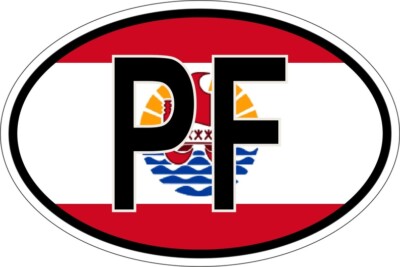 Sticker oval flag vinyl country code PF french polynesia | eBay