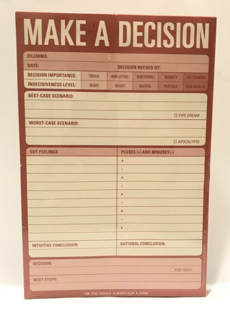 Knock Make a Decision Pad Paperback – March 1 2011 for sale online | eBay