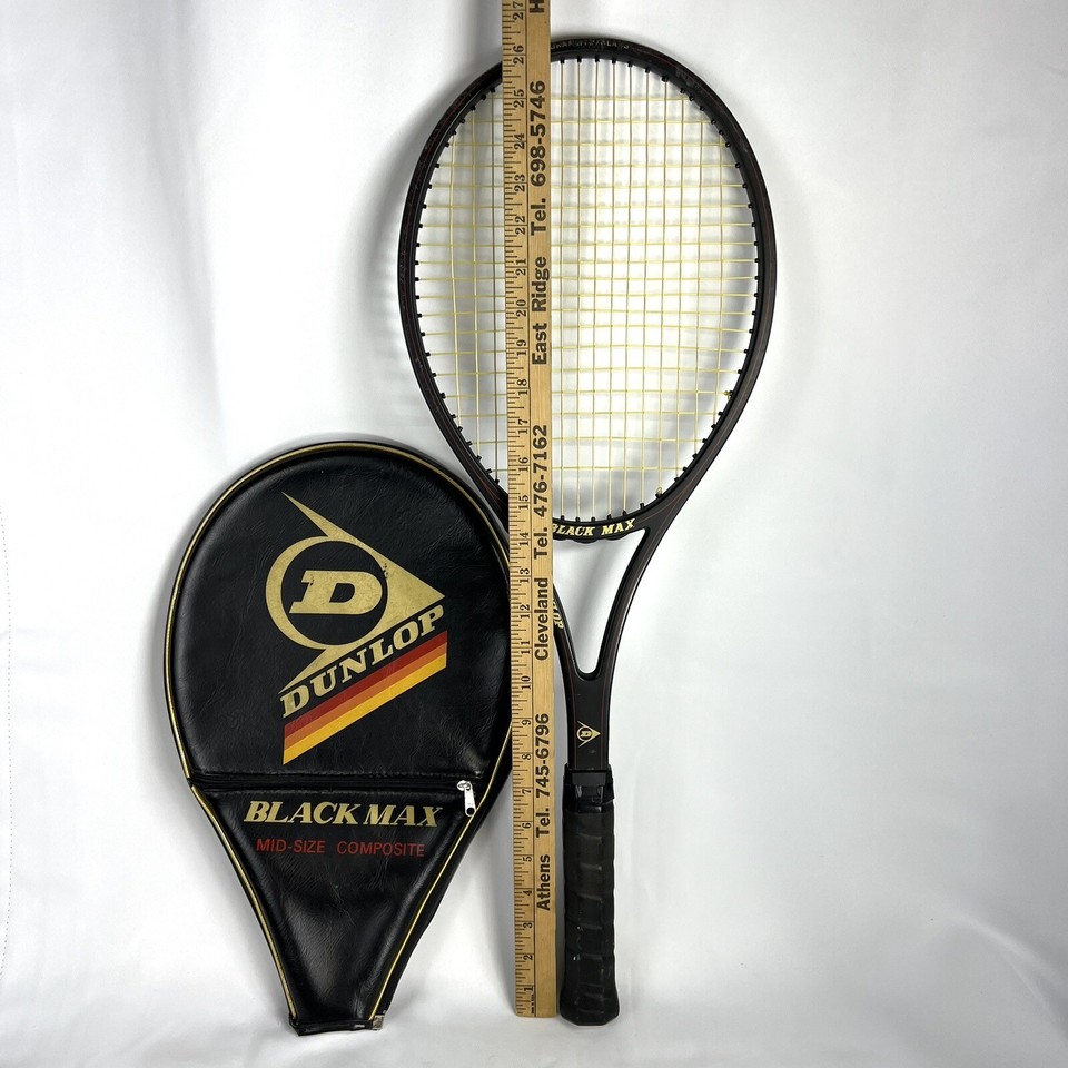 Dunlop Black Max Tennis Racket Graphite Mid size Composite w/ Case ...