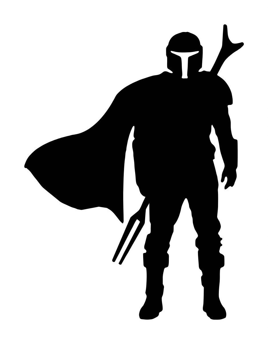 Star Wars Mandalorian Silhouette Decal #1 4.5"x6" Choose Color | eBay