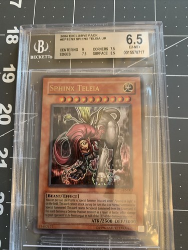 Yugioh - Sphinx Teleia UR, 2004 Exclusive Pack (movie release), BGS 6.5 ...
