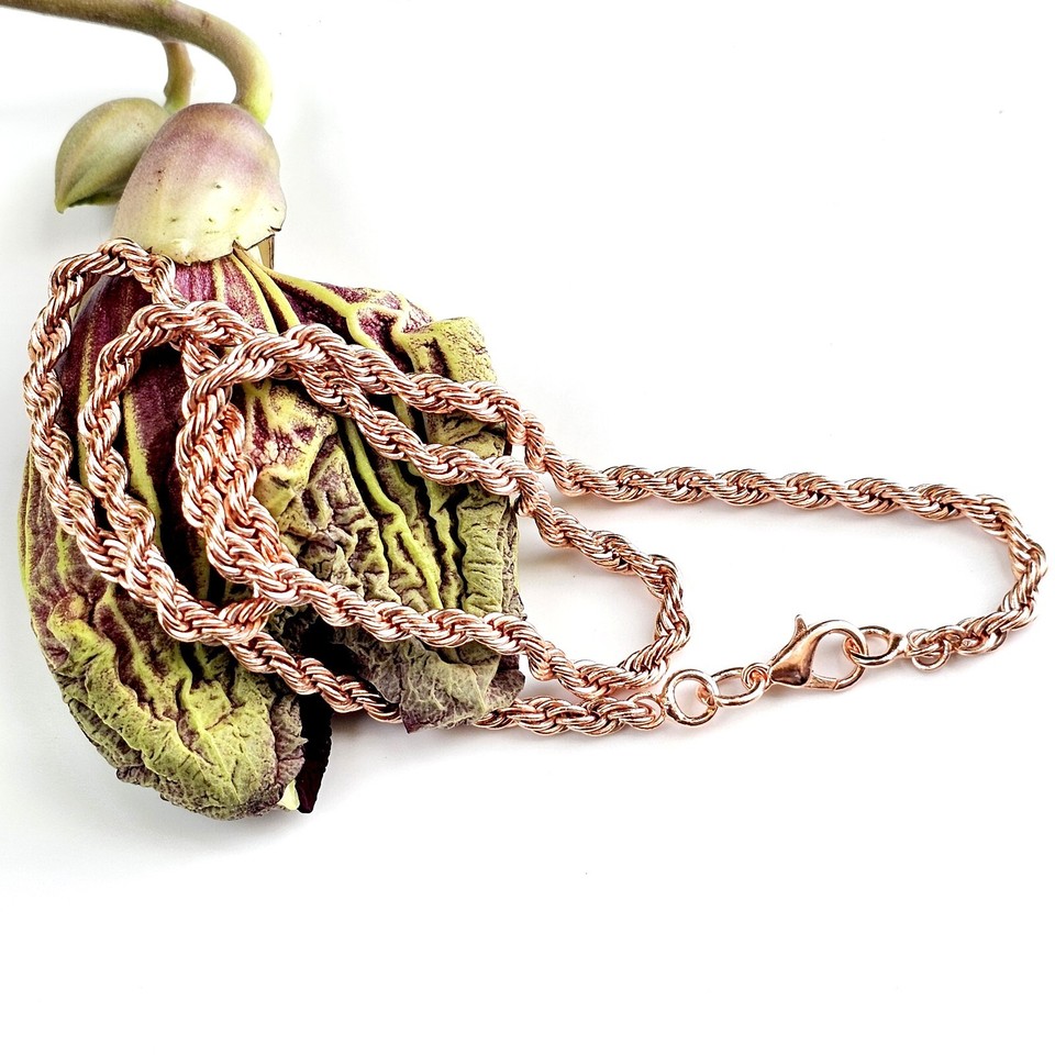 Pure Copper Chain Necklace Men & Women Solid Copper Chain With Lobster ...