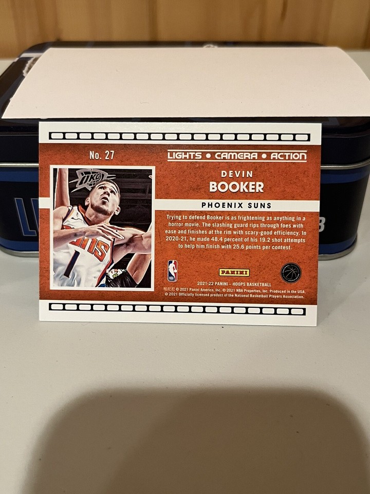 2021-22 Panini NBA Hoops Devin Booker #27 Light Camera Action Phoenix ...