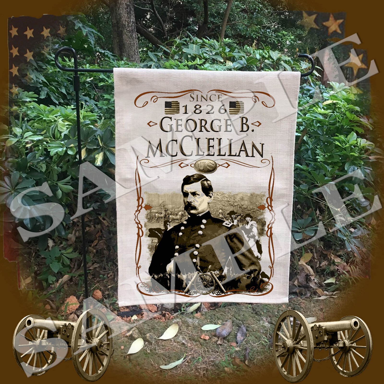 George McClellan Classic Design American Civil War themed linen garden ...