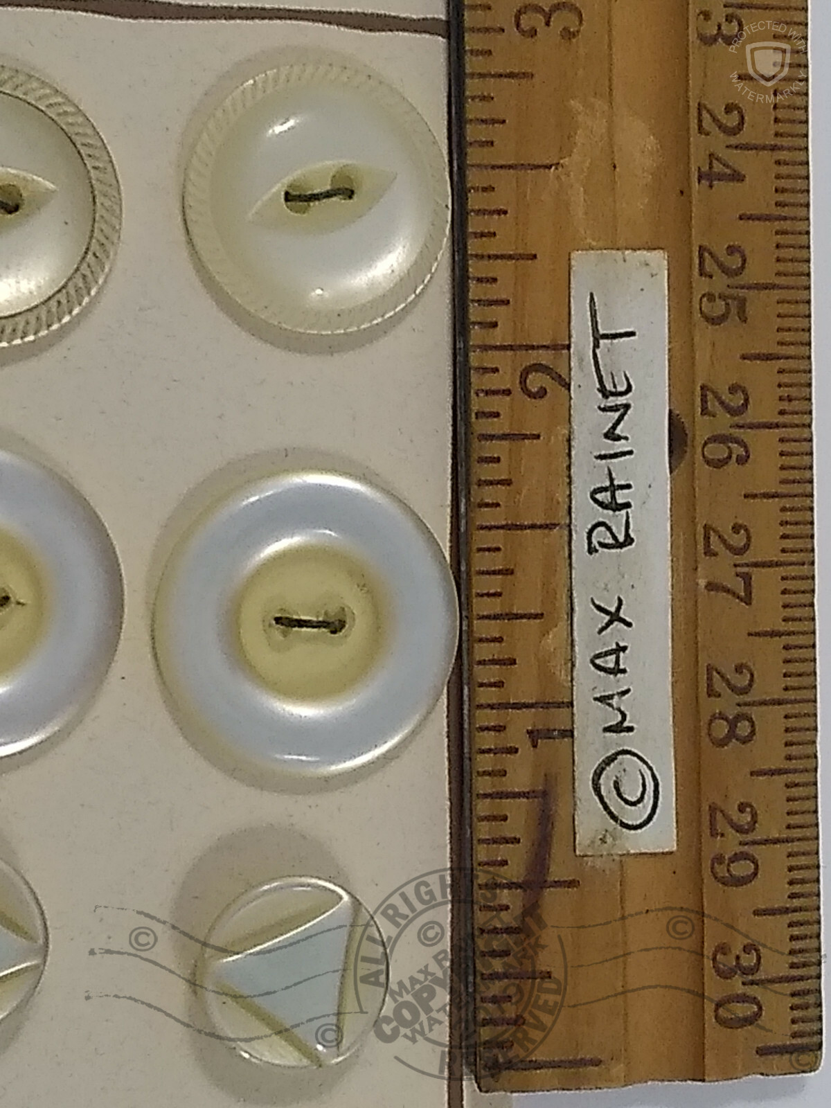 6 Early CREAM Plastic Resin Buttons Mix ¾-7/8" * VINTAGE * * * * OLD ...