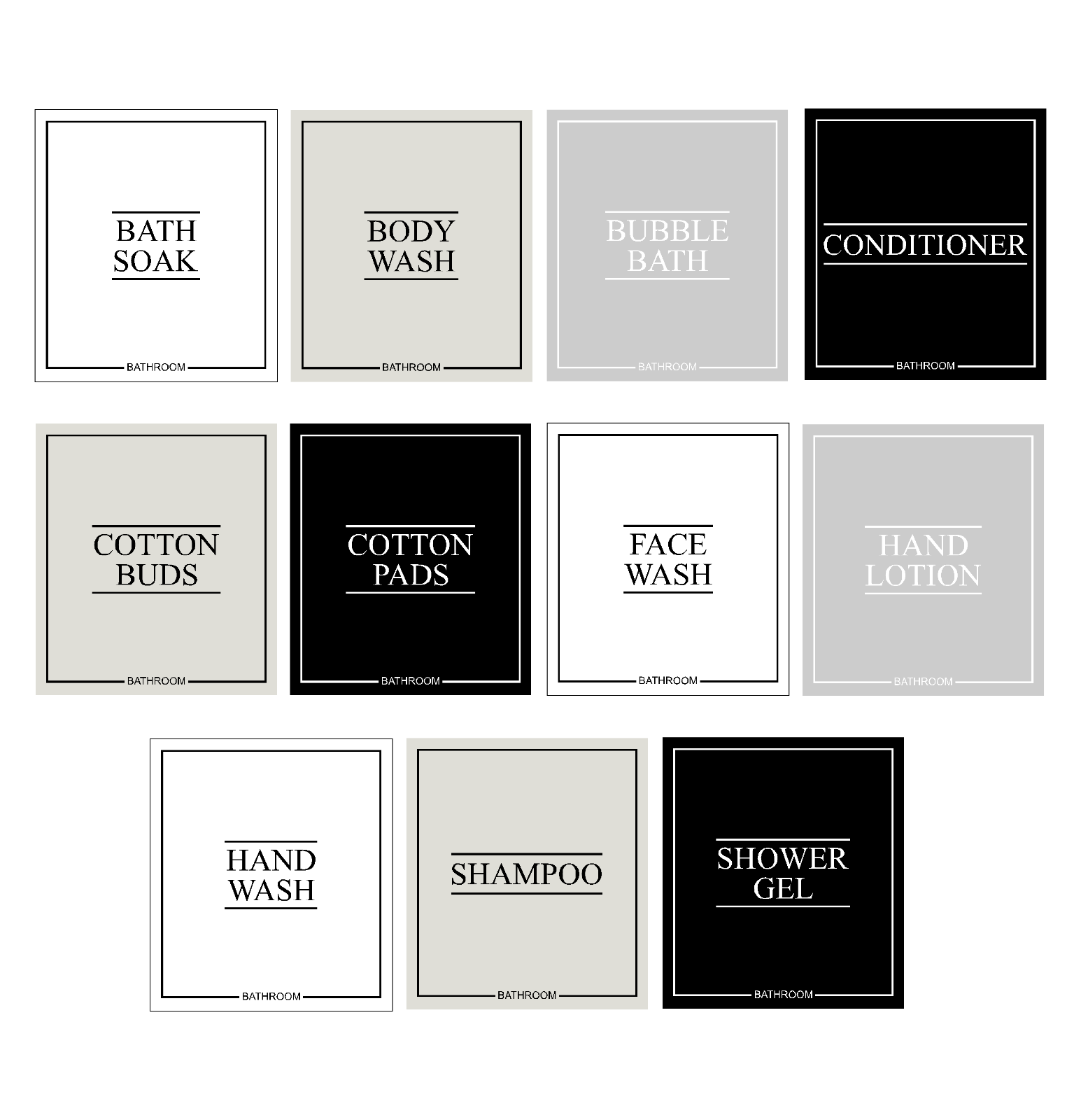 Luxury 100% Waterproof BATHROOM Labels | Pump Bottle Labels | Jar ...