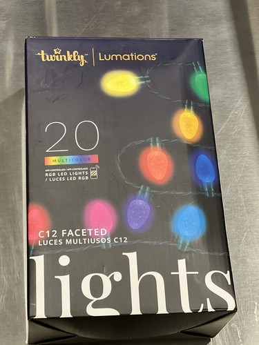 Twinkly Lumations 20 RGB LED C12 APP CONTROLLED Mappable LIGHTS 15.8 ft ...
