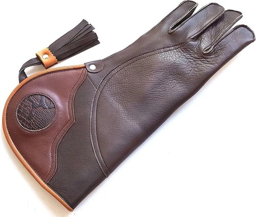 Falconry Glove Leather Bird Handling Glove – Heavy Duty Gauntlet for ...