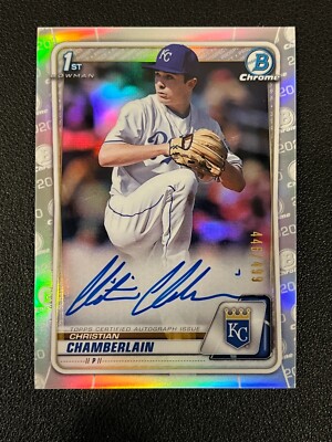 Christian Chamberlain 2020 Bowman Chrome 1st Auto Refractor /499 Royals ...